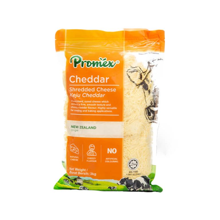 Promex Shredded Cheddar Cheese (New Zealand) - Promac | Ingredients for ...